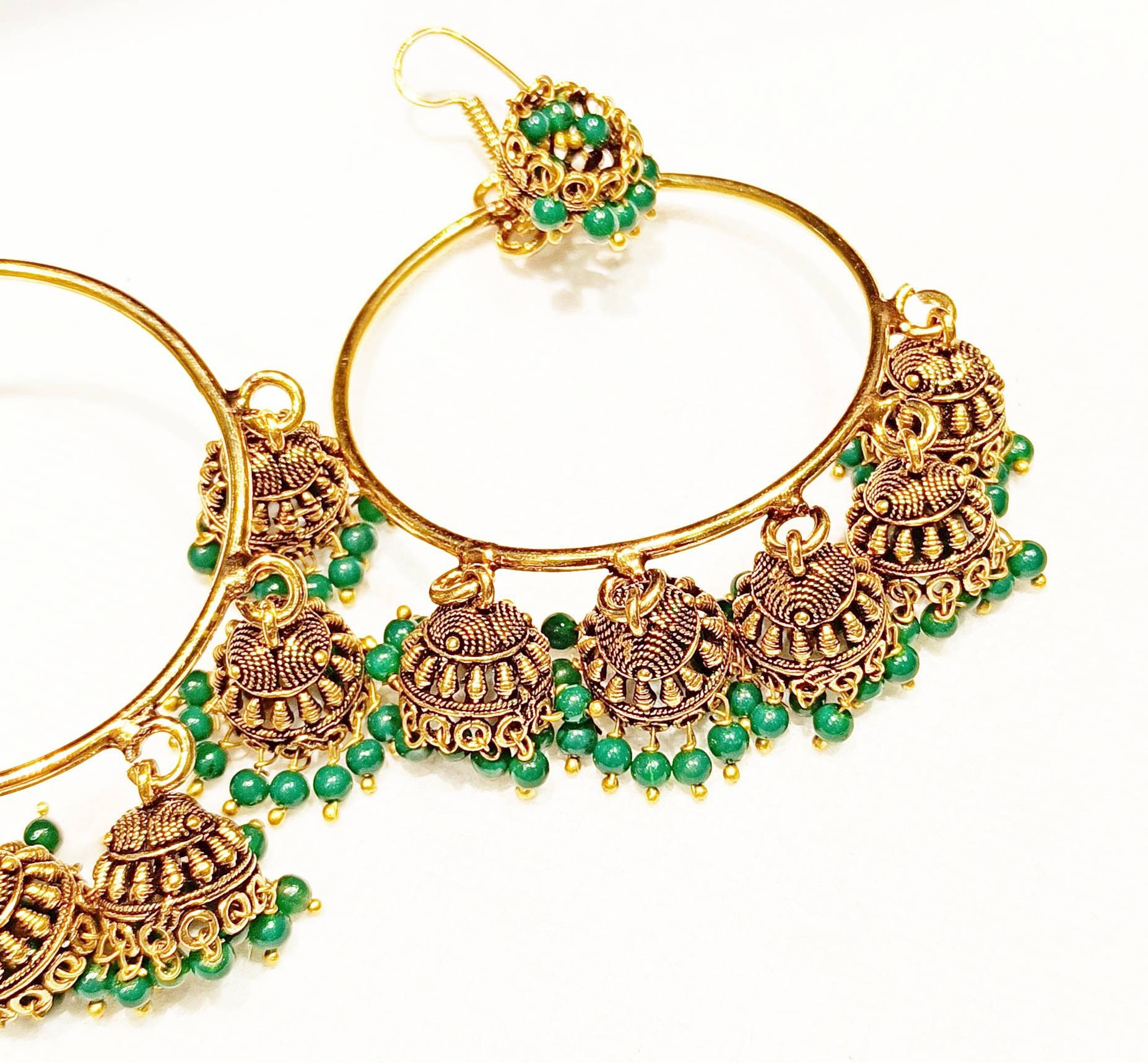 Indian Traditional Chandbali Earrings/Anniversary Earrings/Big | Etsy