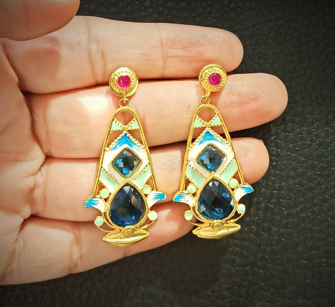 Indian Traditional Anniversary/wedding Earrings, Handmade Earrings ...
