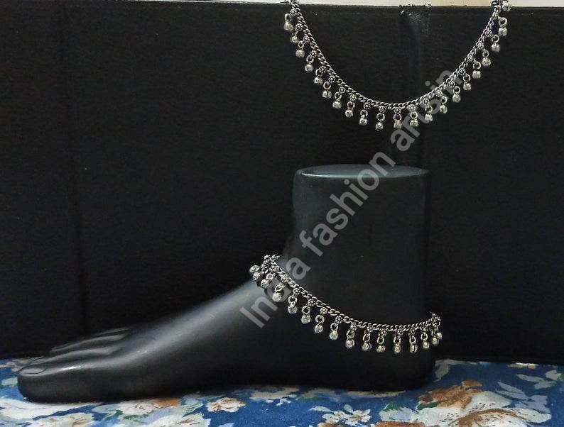 Trendy Indian Oxidized Anklets Feet Bracelet Ankle Chain - Etsy