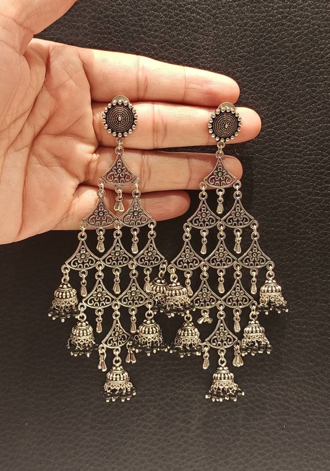 Bollywood Oxidized Indian Earrings,handmade Long Bohemian Earrings ...