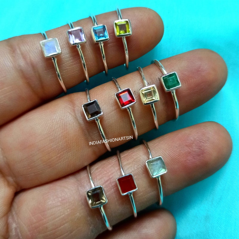 Square Stone Ring - Etsy