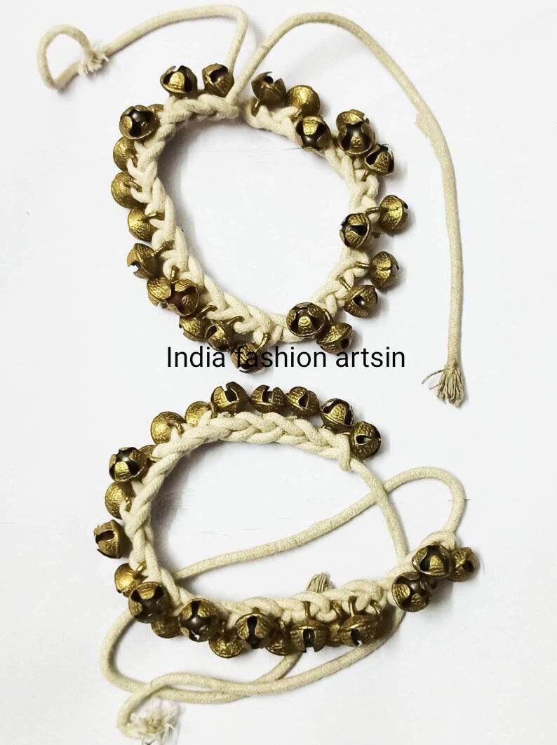 Brass Ghungroo Anklets: Musical Dancing Bells, Bollywood Jewelry - Etsy