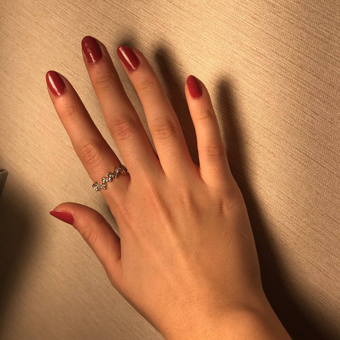 Zigzag Ring Gold Diamonds Heart Rhythm Ring Geometric - Etsy