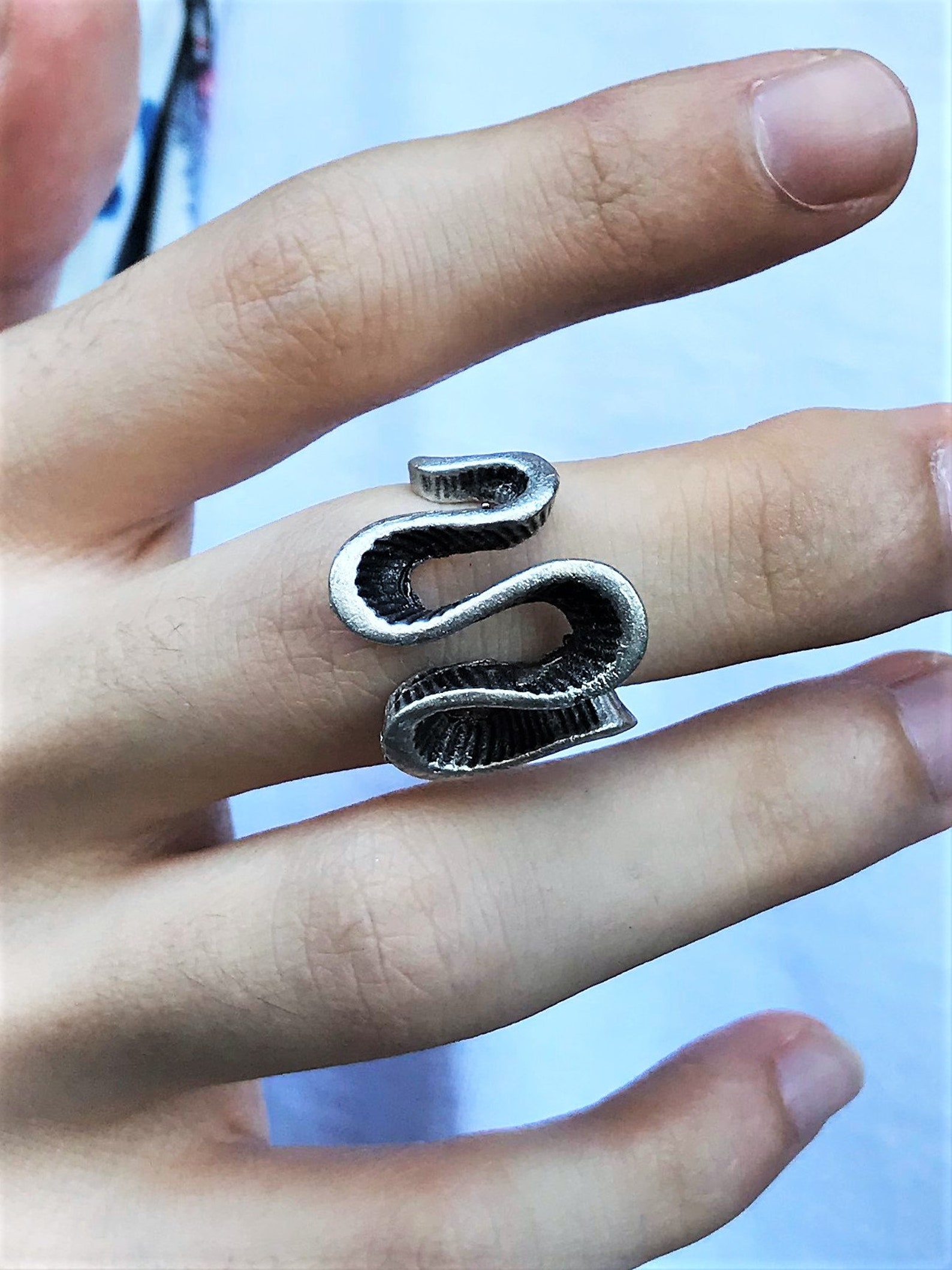 Snake Ring / Handmade Adjustable Silver Unisex Jewelry / - Etsy