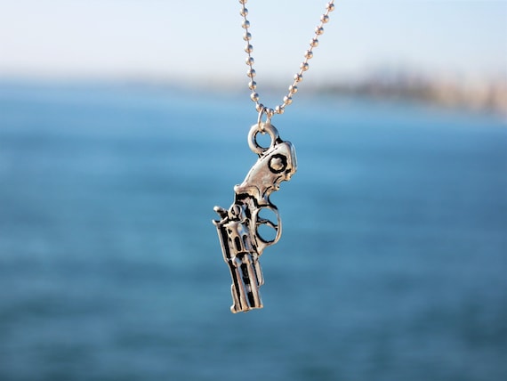 Silver Gun Necklace Custom Design Gothic Jewelry / Handmade | Etsy