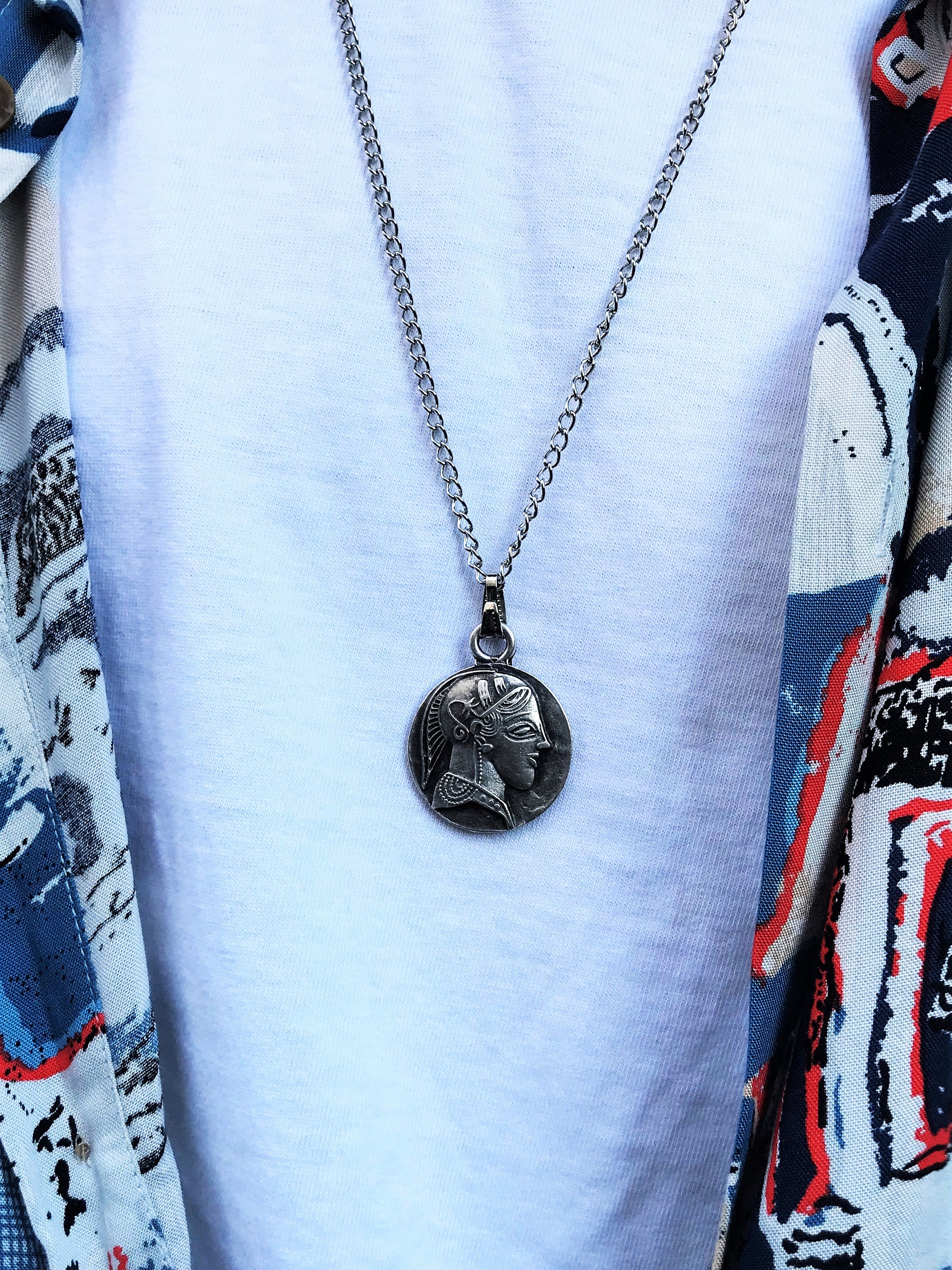 Athena Coin Necklace Aries Mythology Gold Attica Tetradrahmi Pegasus ...