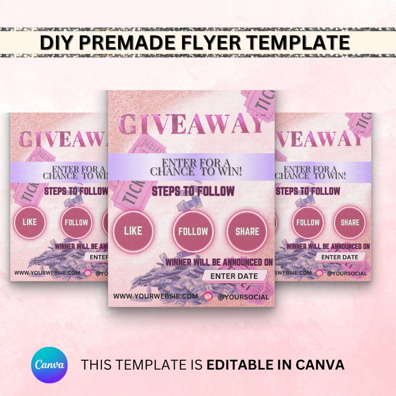 Giveaway Flyer, DIY Flyer Template Design, Contest Flyer, Win Product ...