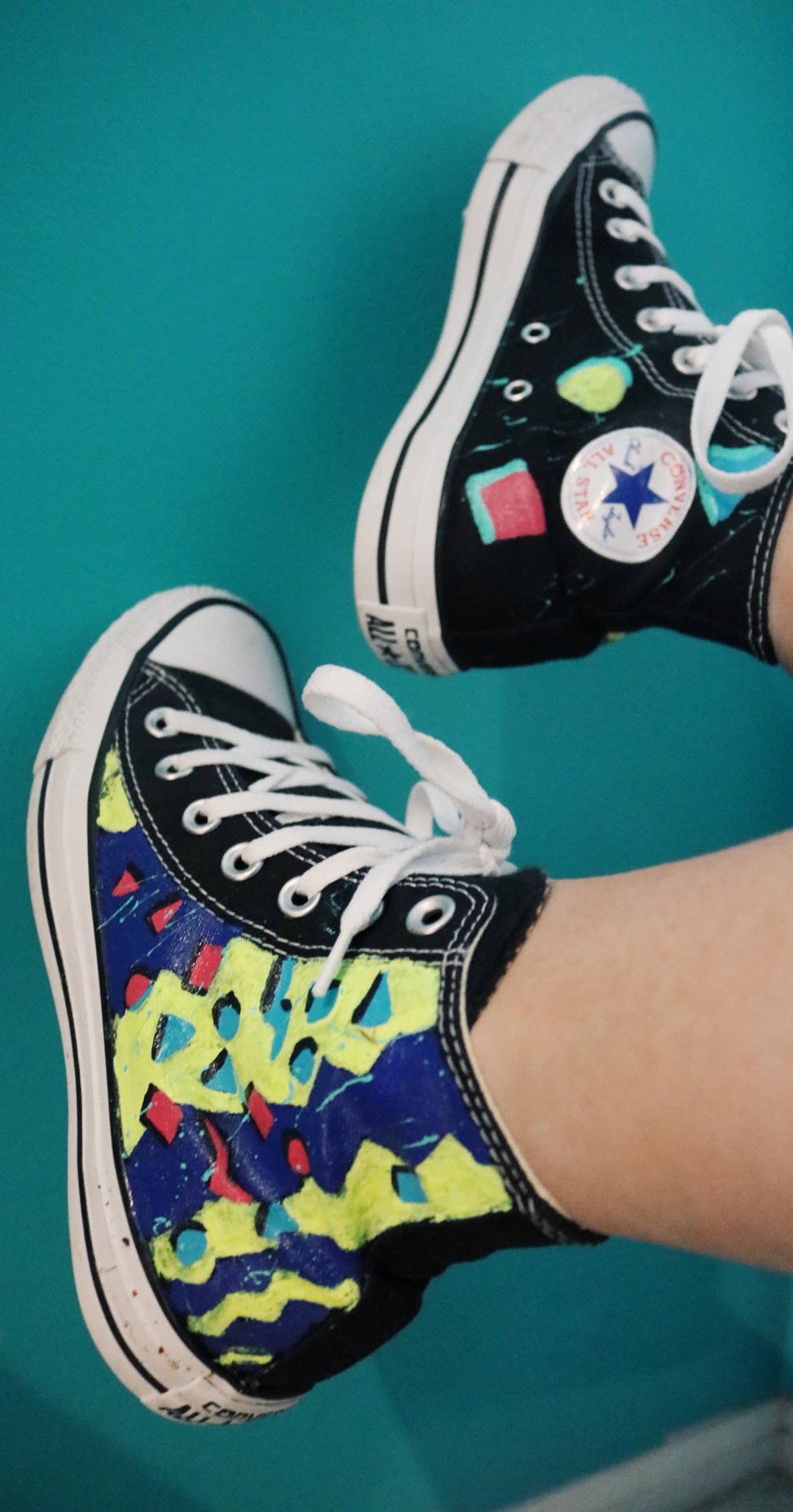 RETRO CONVERSE, 80's and 90's Themed Custom Hand Painted Sneakers - Etsy