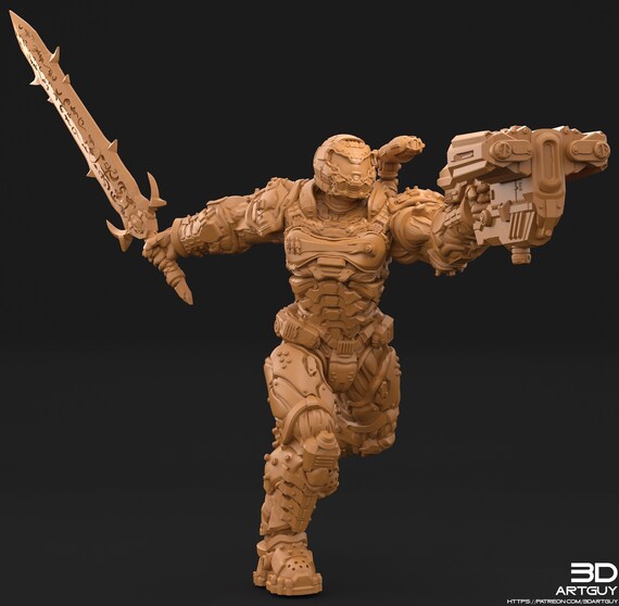 Doom Warrior 3D Printed Resin Miniature Dungeons and | Etsy