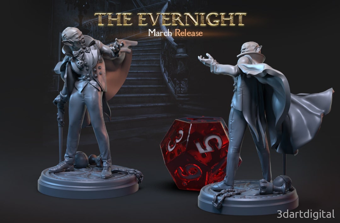 Vampire Standing 3D Printed Resin Miniature Dungeons and Dragons ...