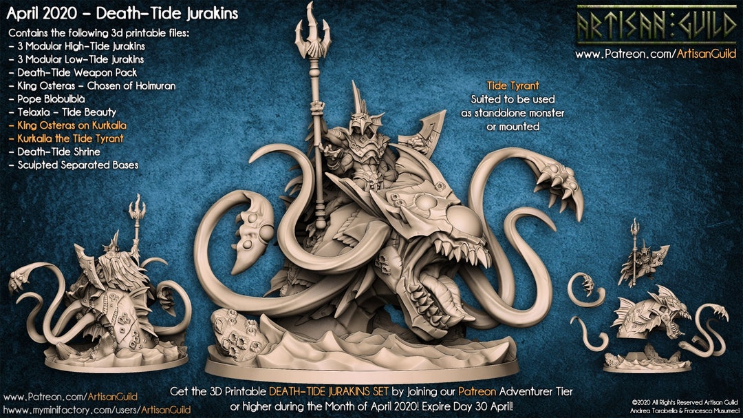 Sahuagin Bloodthirsty Fish People 3D Printed Resin Miniature Dungeons ...