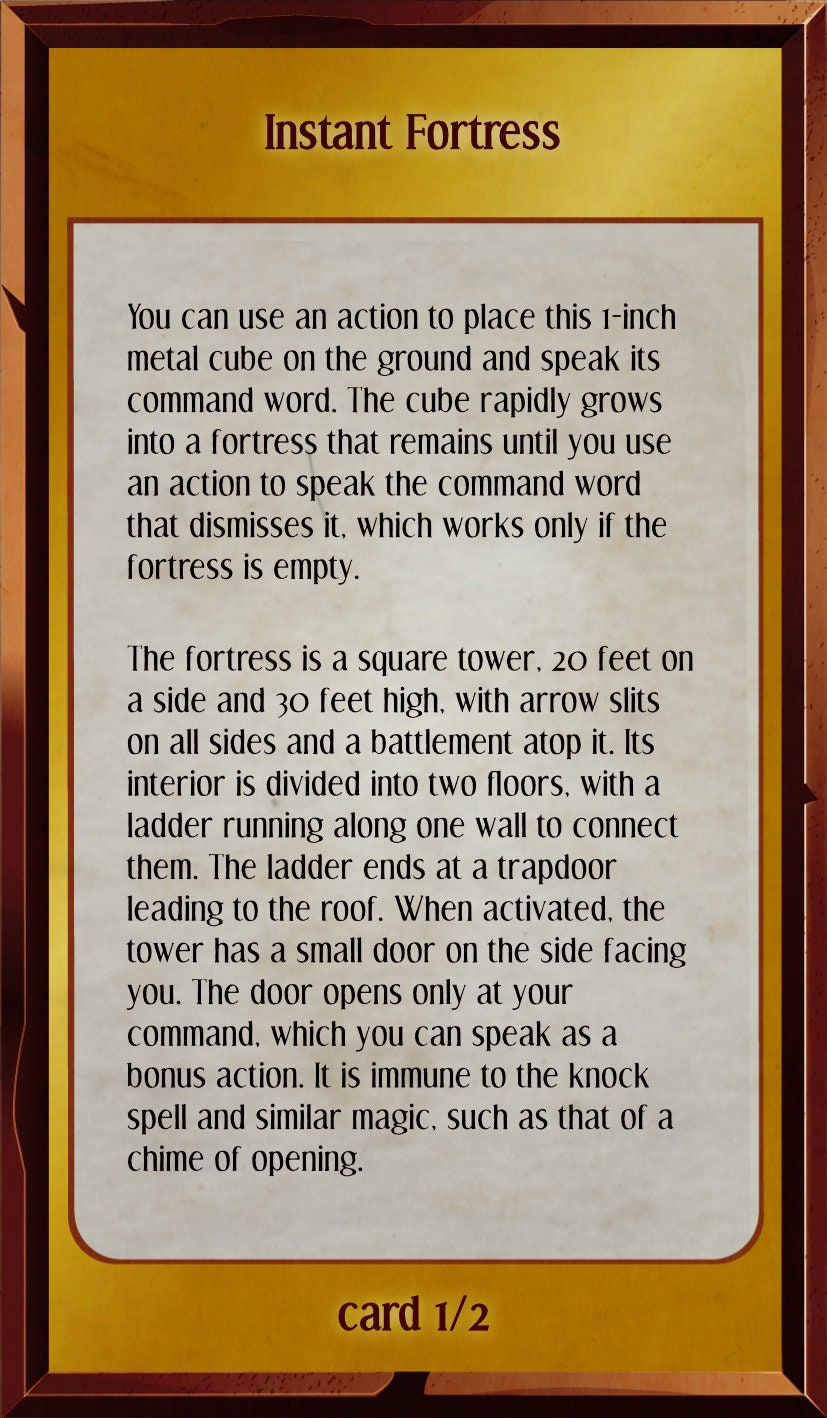 Instant Fortress 3D Printed Resin Dungeons and Dragons Pathfinder ...