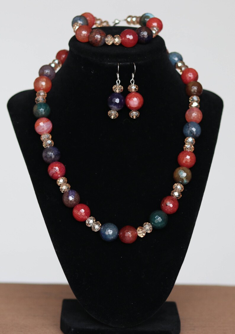 Colorful African Jewelry Set Beaded Jewelry Set Necklace | Etsy