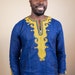 Kojo-african Clothing Blue With Sliver Embroidery - Etsy