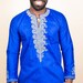 Kojo-african Clothing, Blue With Sliver Embroidery Wear,embroidery ...