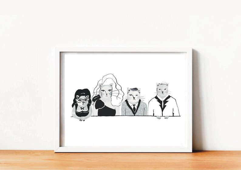 A4 Rupauls Drag Race Judges as Cats Poster Illustration Wall Art ...