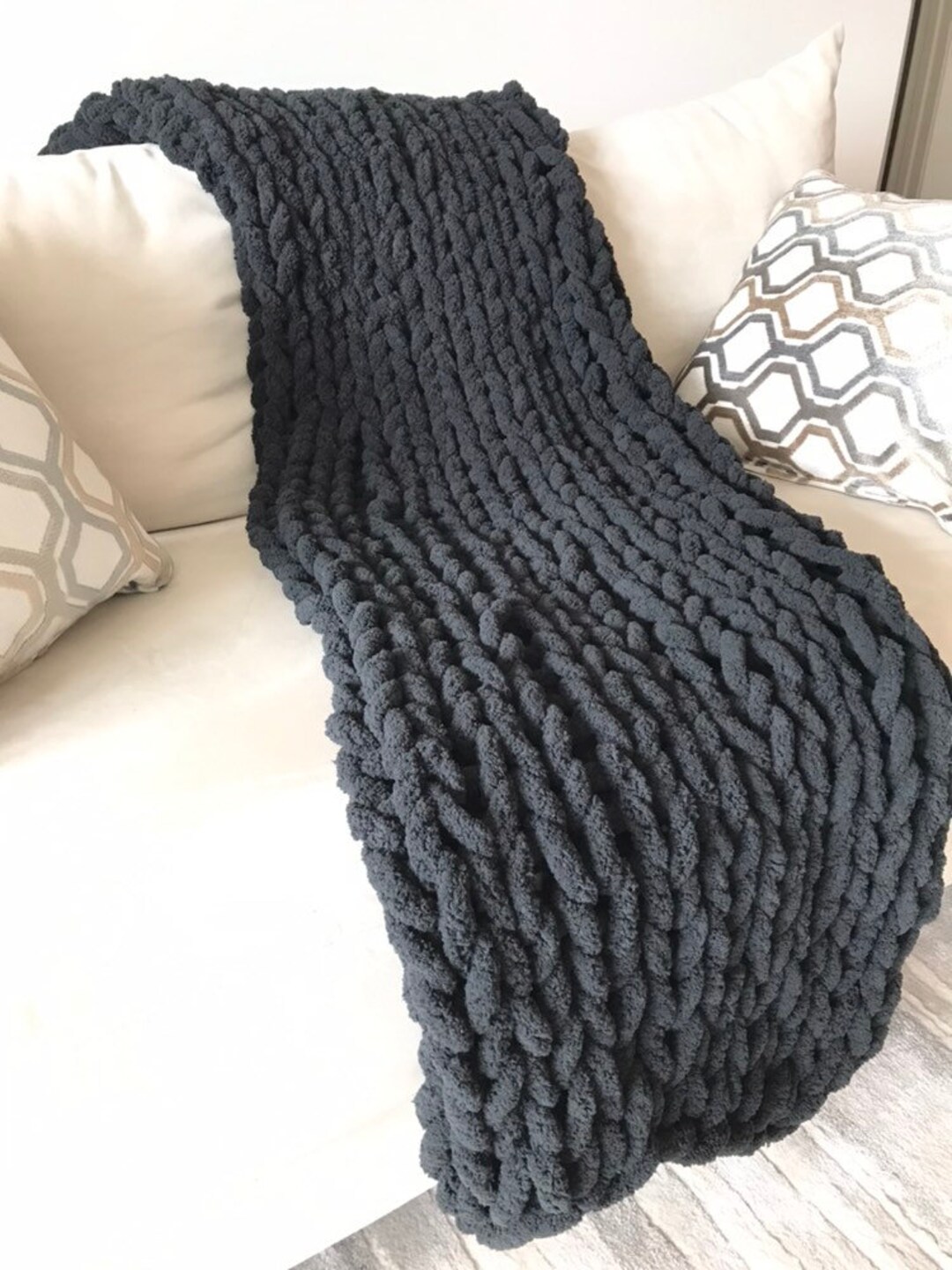 Soft Chunky Arm Knit Throw - Etsy