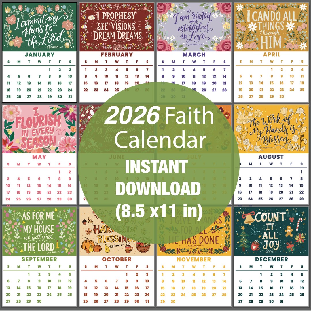 2026 Faith Declarations Calendar | Biblical Scripture Declarations ...