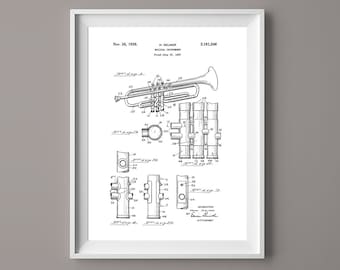 Trumpet Printable Trumpet Art Trumpet Print Trumpet Poster Music Decor ...