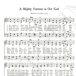A Mighty Fortress is Our God Hymn - Hymnal Sheet - Sheet Music- Home ...