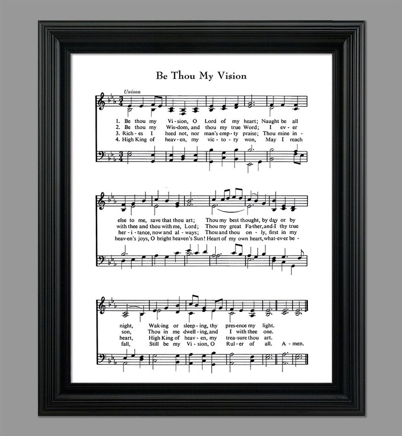 Be Thou My Vision Hymn Lyrics Hymnal Sheet Sheet Music Home Decor ...