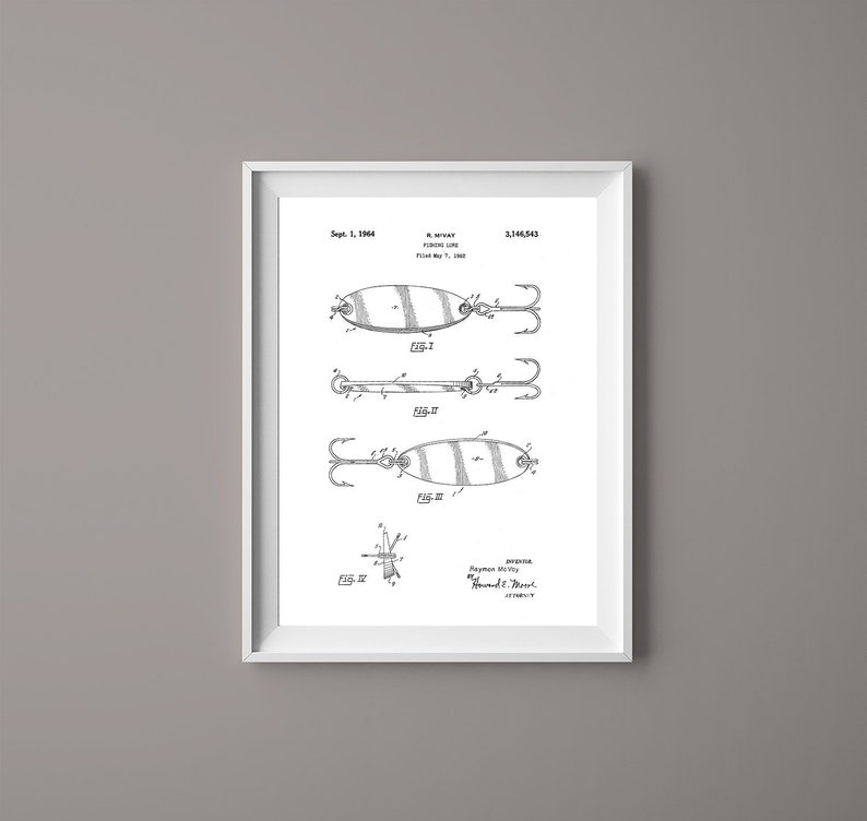 Vintage Fishing Lure Patent Antique Fishing Patent Print - Etsy