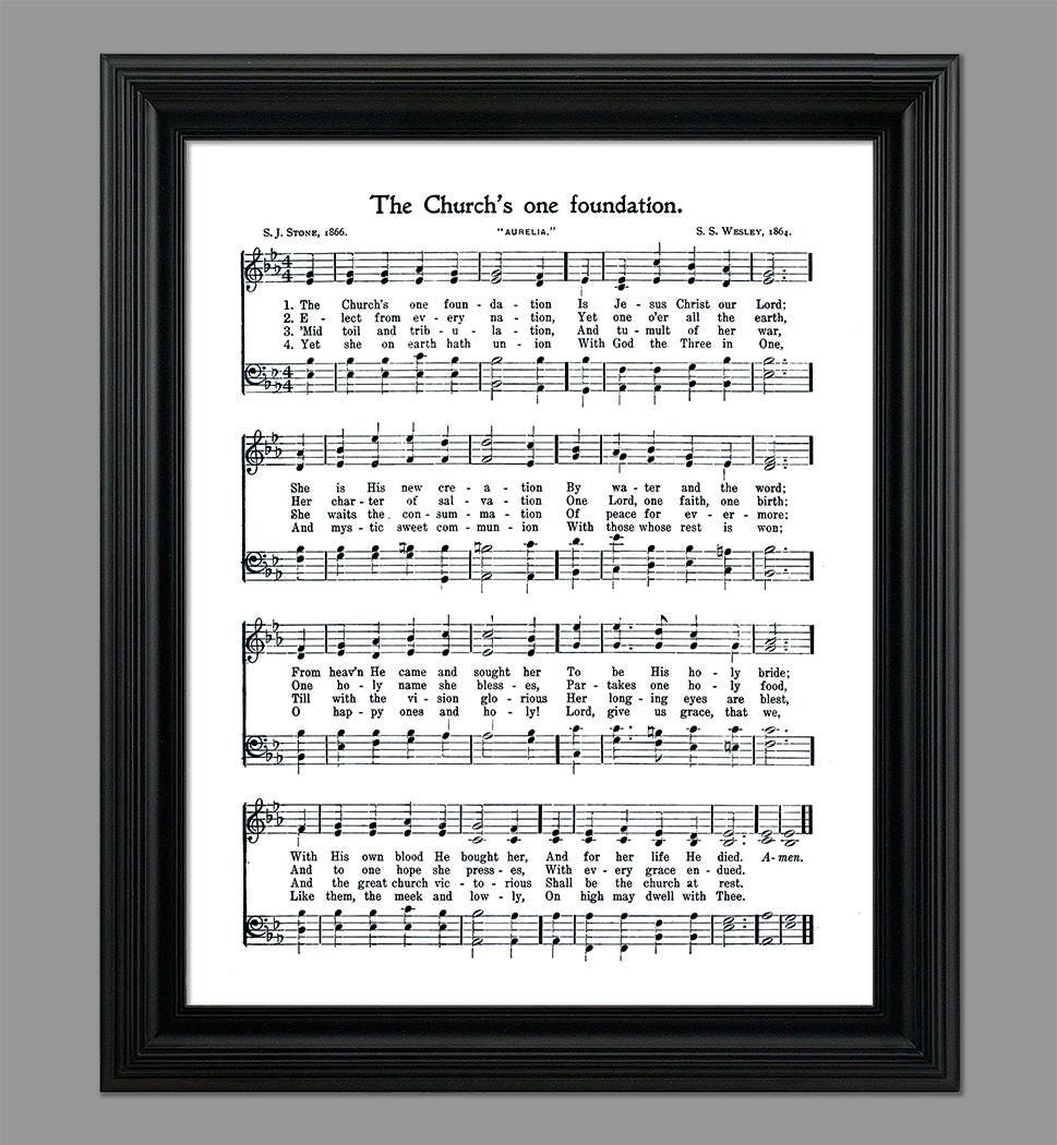 The Church's One Foundation Hymn Lyrics Sheet Music Art Hymn Art Home ...
