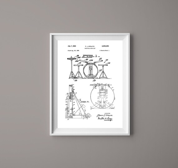 Vintage Drum Set Patent Print Drum Set Art Drums Poster | Etsy