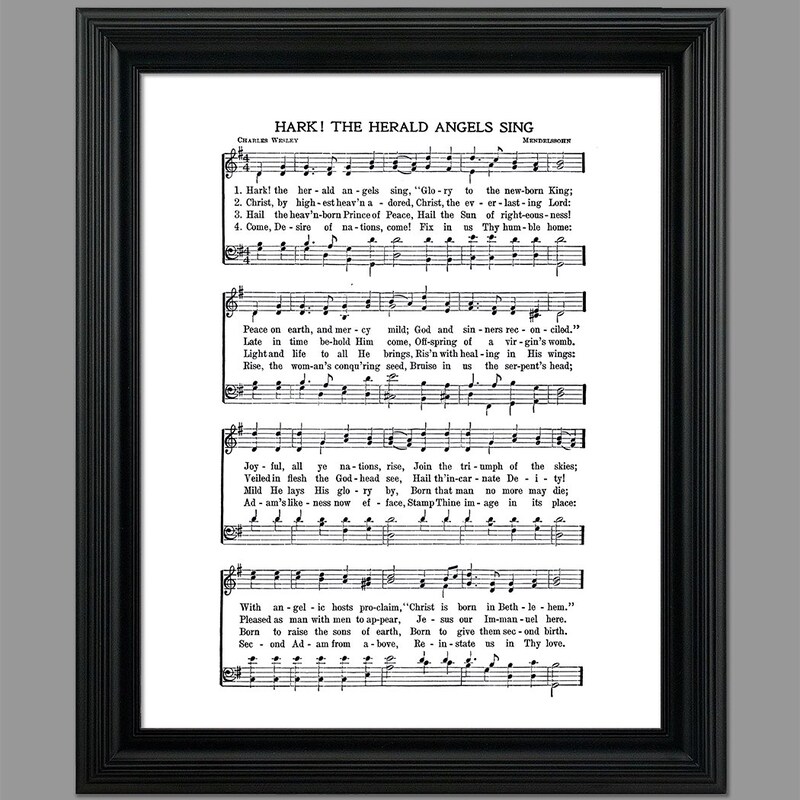 Hark the Herald Hymn Art - Etsy