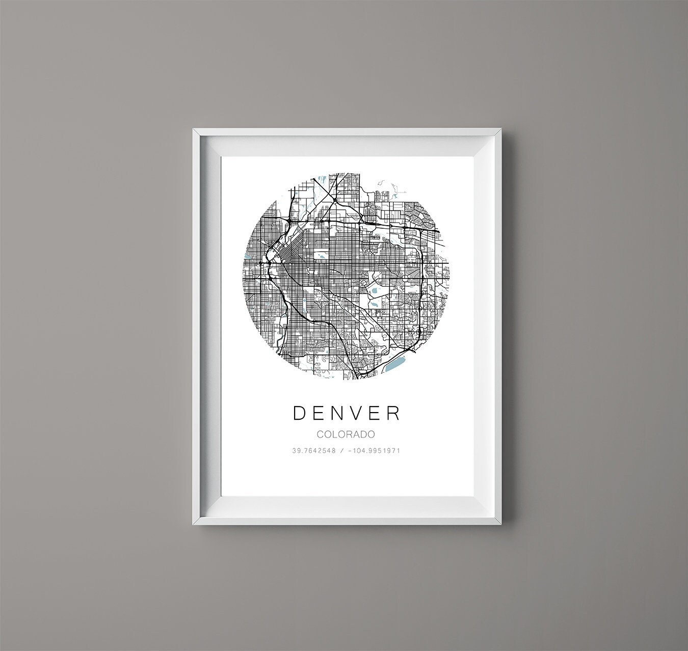 Denver Colorado Map Denver Map Print Circle Map MAP-005 - Etsy