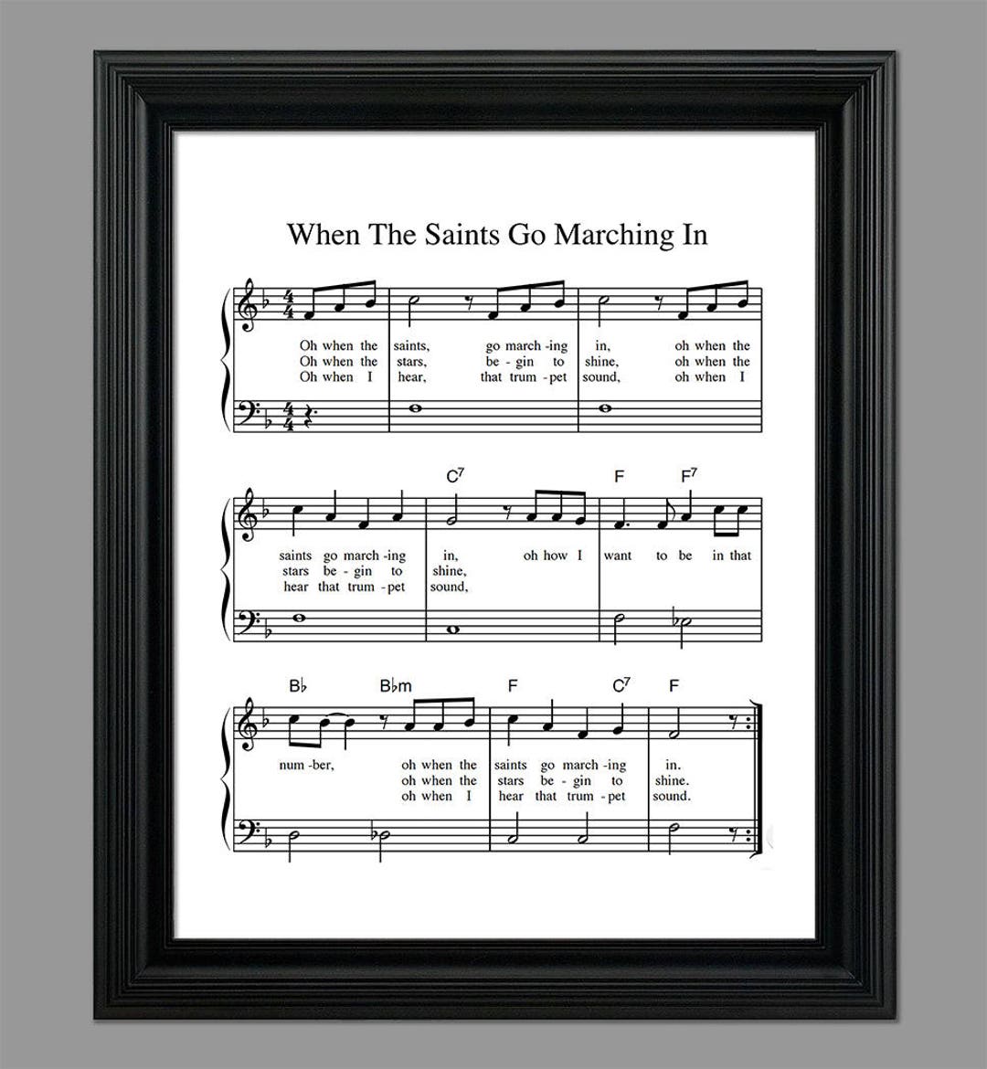 When the Saints Go Marching in Hymn Lyrics - Hymnal Sheet Sheet Music ...