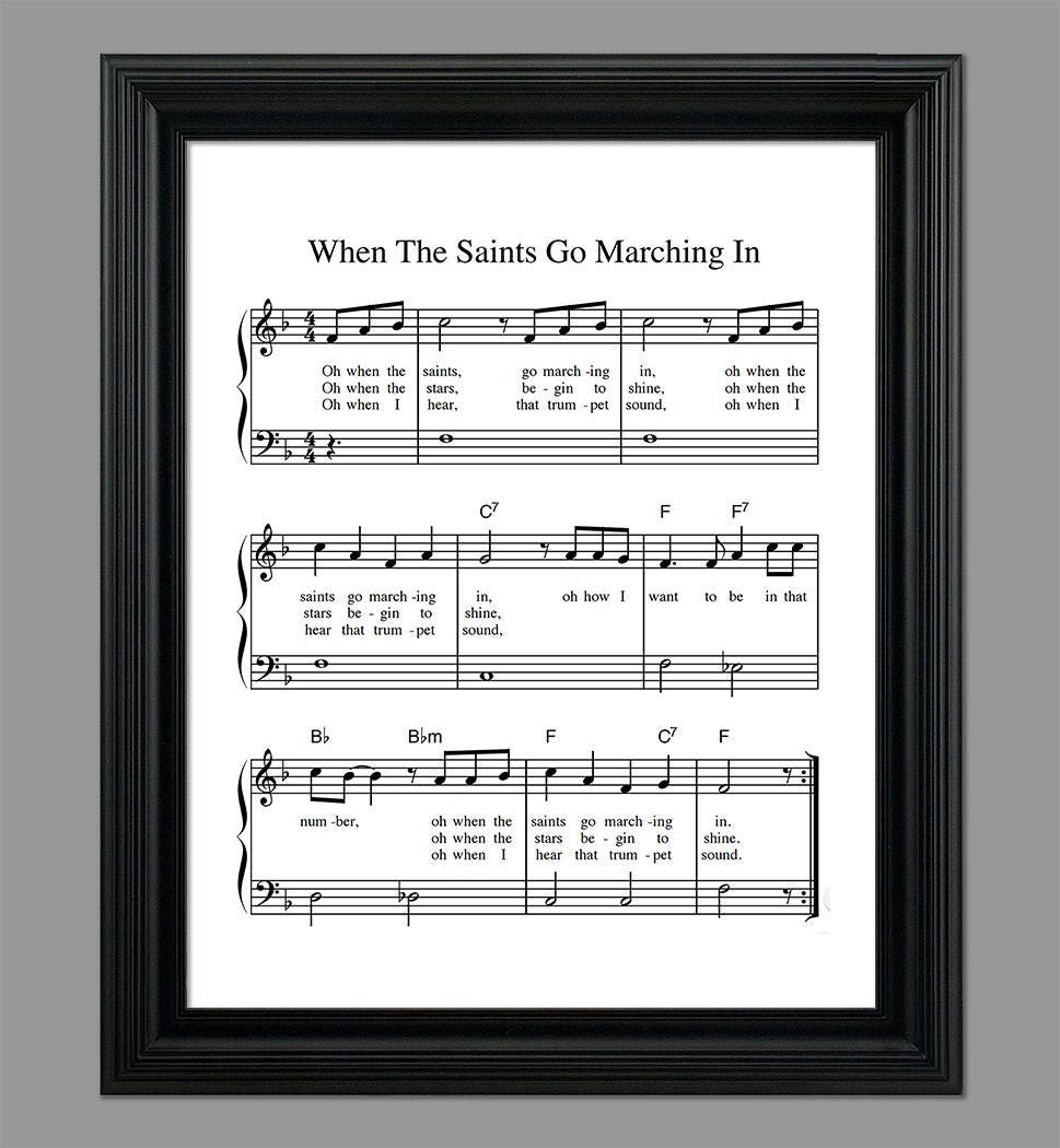 When the Saints Go Marching in Hymn Lyrics - Hymnal Sheet Sheet Music ...