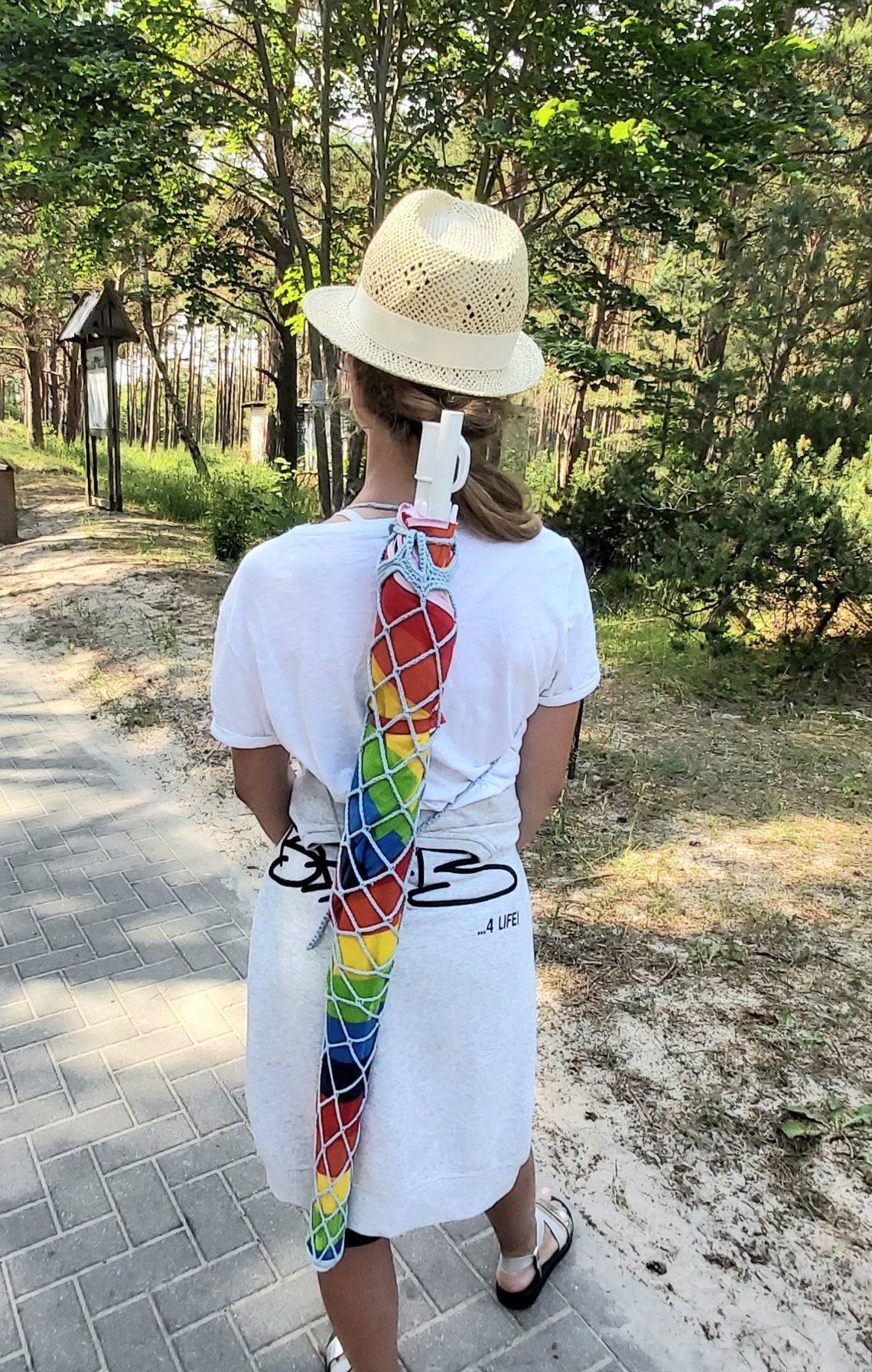 Beach Umbrella Shoulder Bag With Two Long Handles Crochet Bag - Etsy