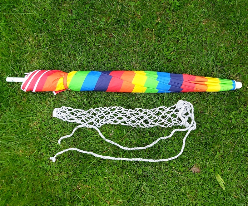 Beach Umbrella Shoulder Bag With Two Long Handles, Crochet Bag for ...