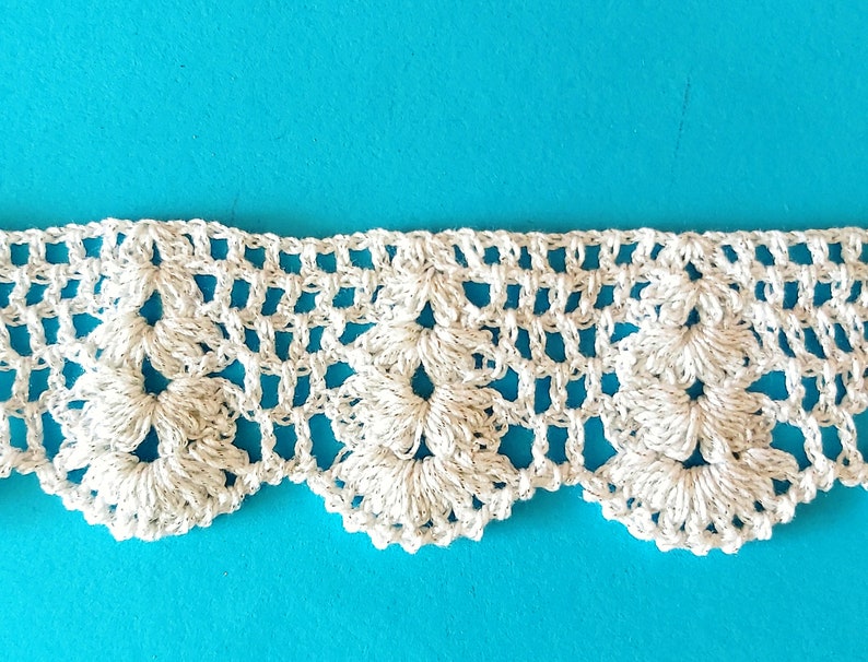 Handcrochet Double-sided Lace Edging, Crochet Vintage Style Lace Border ...