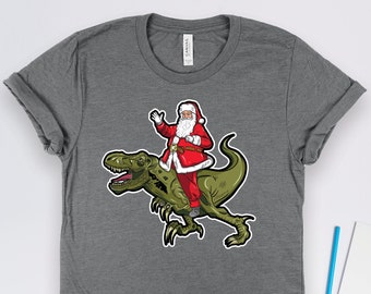 Santa Riding Dinosaur - Etsy