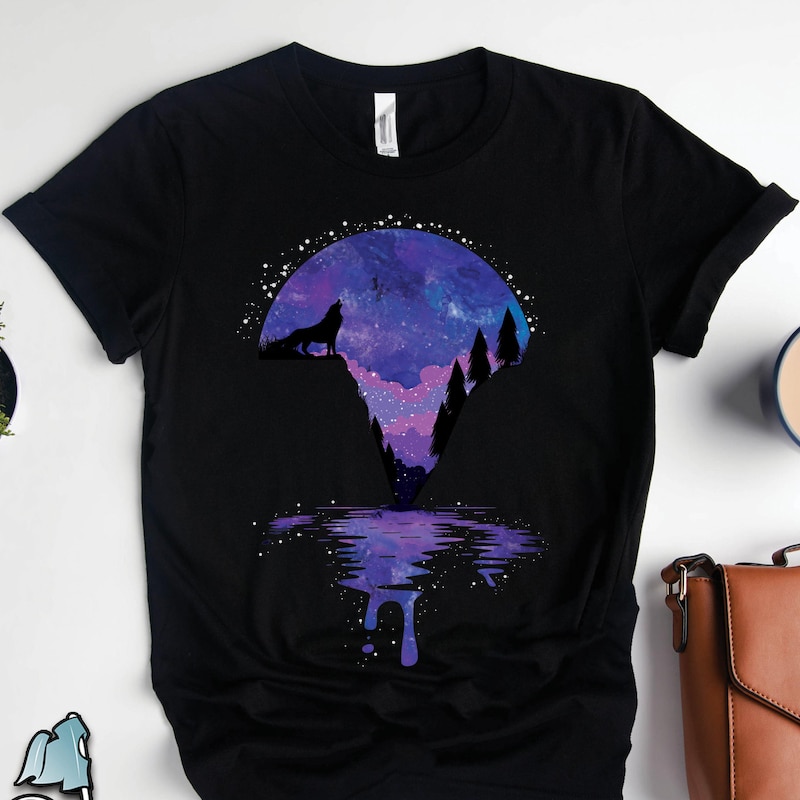 Galaxy Wolf Shirt - Etsy