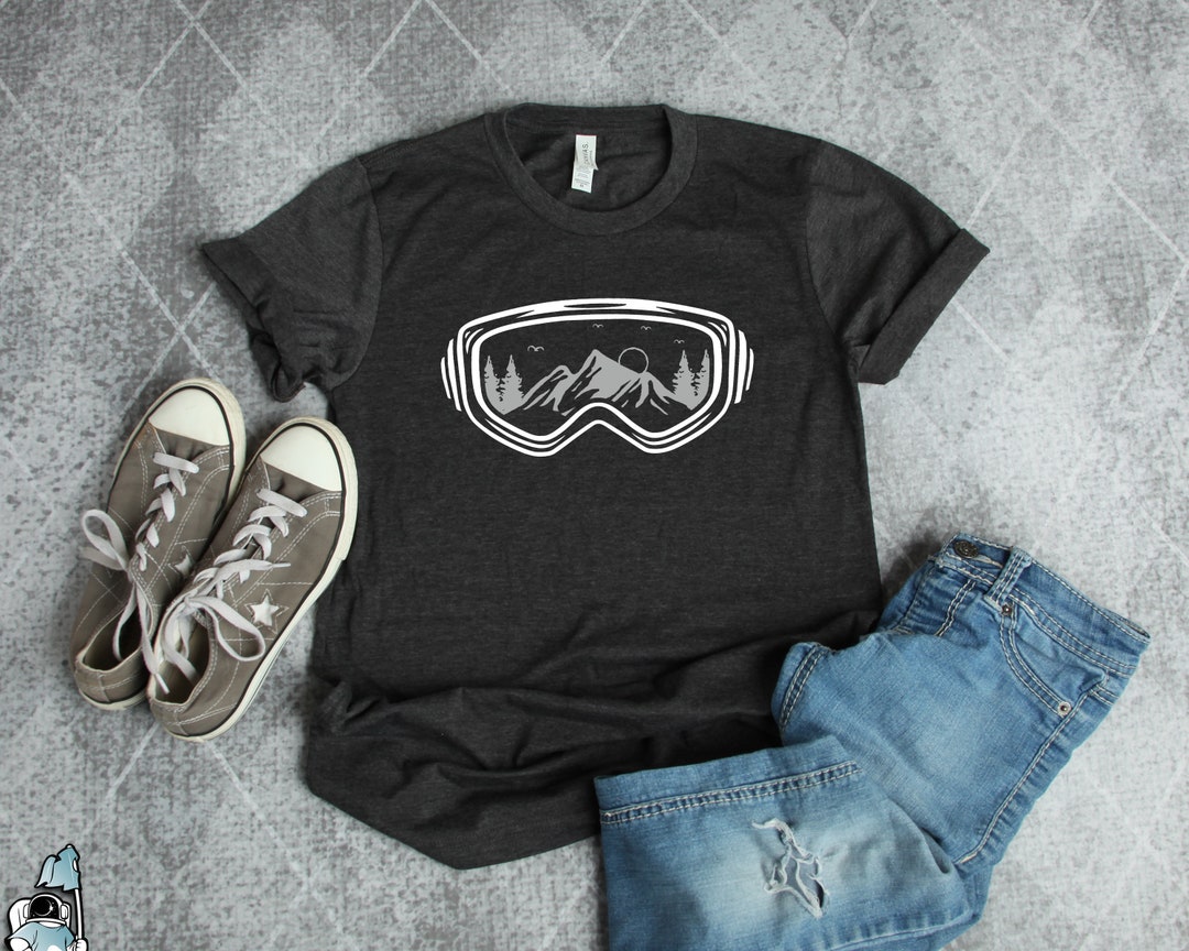 Skiing and Snowboarding Goggles Art Shirt, Ski Shirts, Skiing Shirts ...
