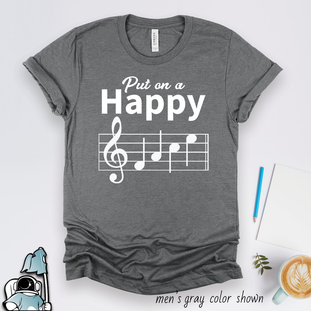 Music Happy Face Shirt, Musician Shirt, Musical Note Shirt, Band Shirts ...