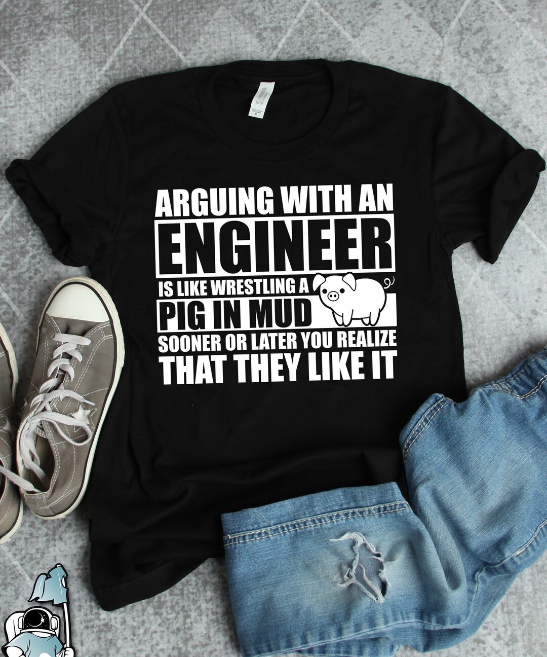 Engineer Pig in Mud Shirt, Engineer Shirts, Engineer Gifts, Funny ...