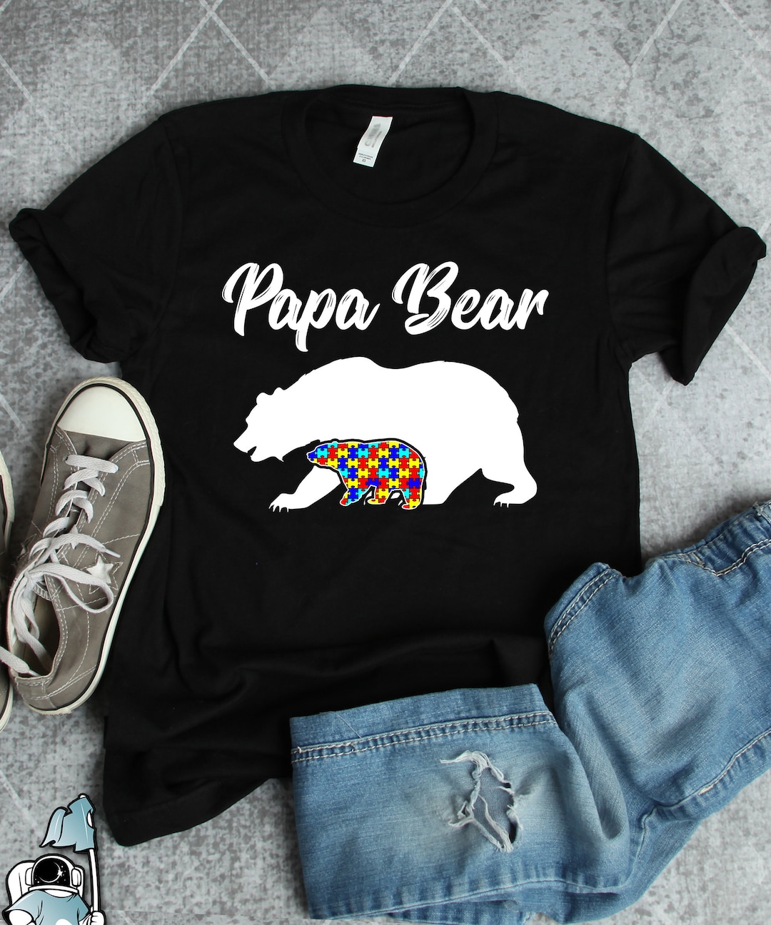 Autism Dad Papa Bear Shirts, Autism Awareness Shirts, Autistic ...