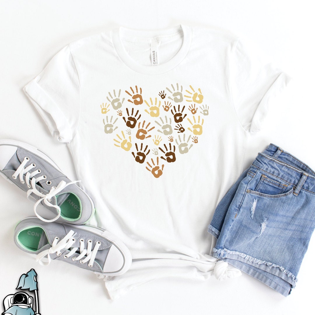 Diversity Shirts, Diversity Gifts, Diverse Hand Prints Shirt, Teacher ...