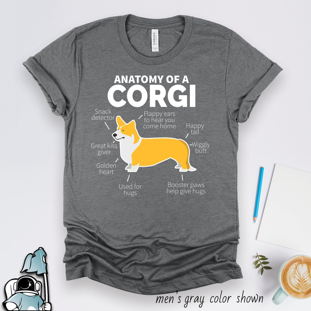 Corgi Dog Anatomy Shirt, Corgi Shirts, Corgi Gifts, Corgi Dog Shirts, Pet Dog Owner Gifts ...