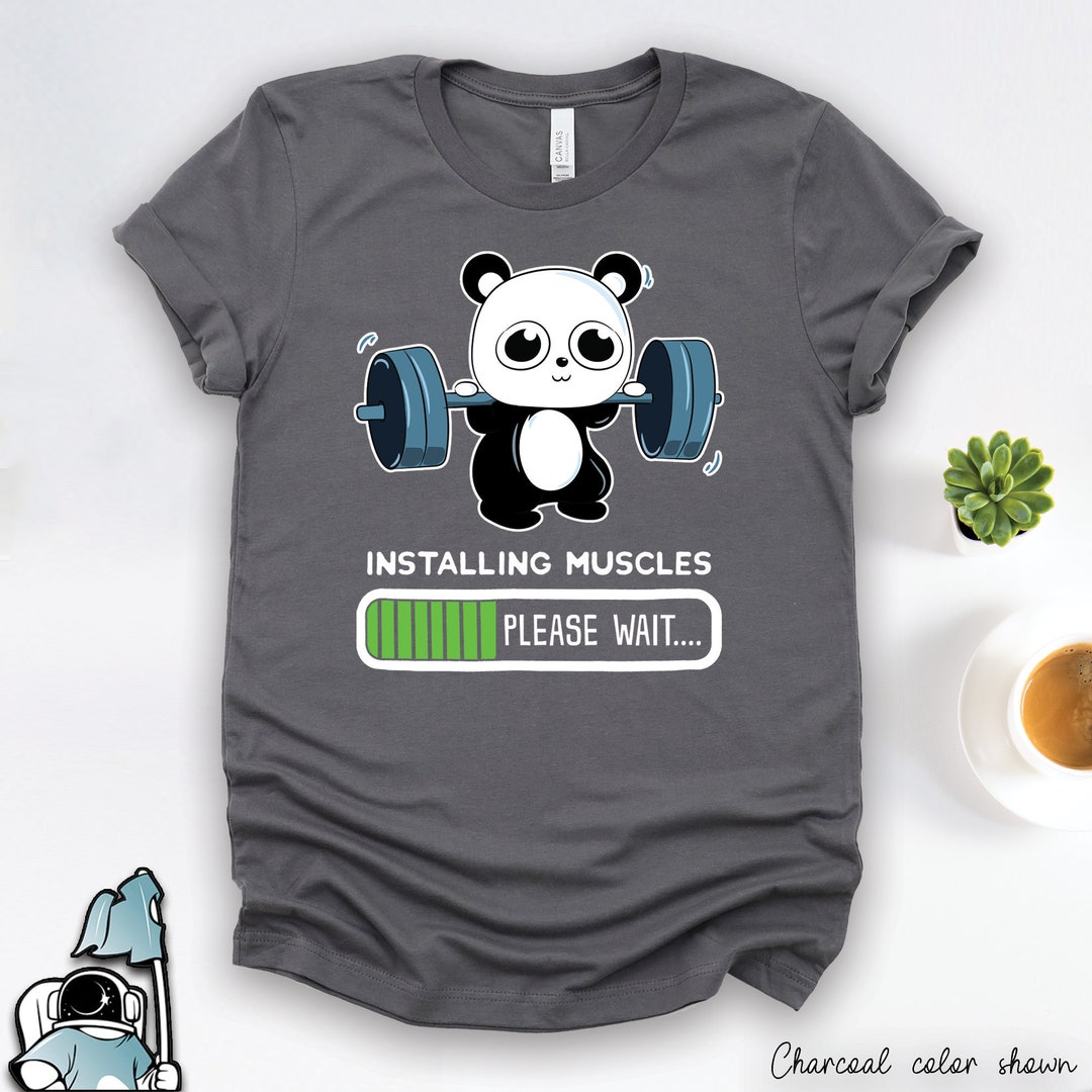 Panda Weightlifting Installing Muscles Shirt, Panda Shirts, Trainer ...