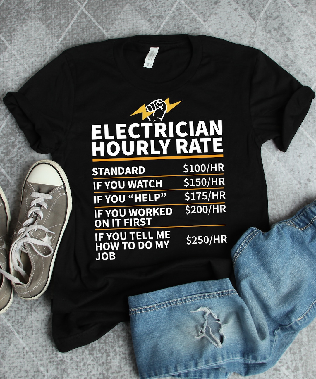 Electrician Hourly Rate Shirt, Electrician Gifts, Electrician Shirts ...