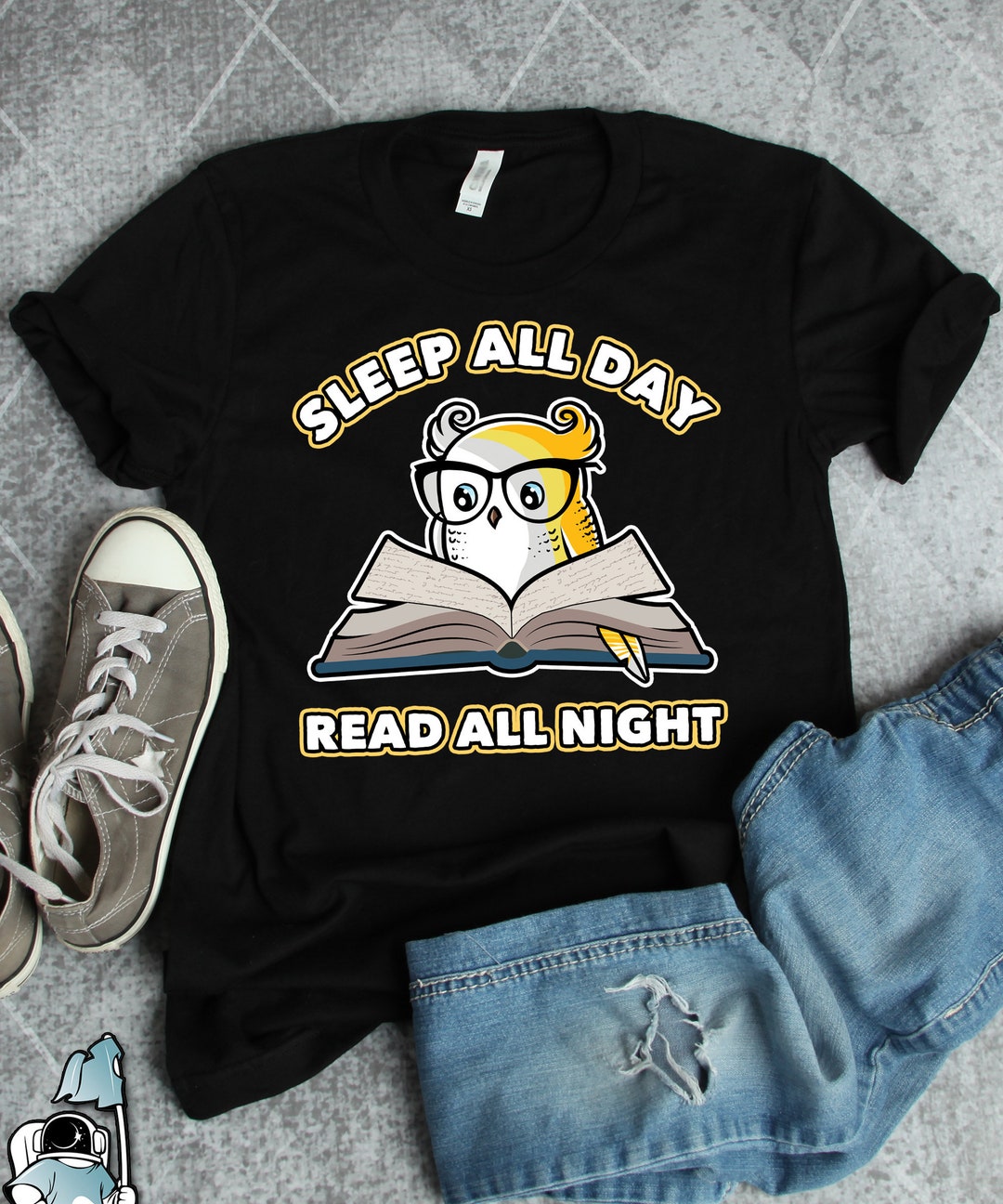Sleep All Day Read All Night Owl Shirt, Reader Shirts, Reader Gifts ...