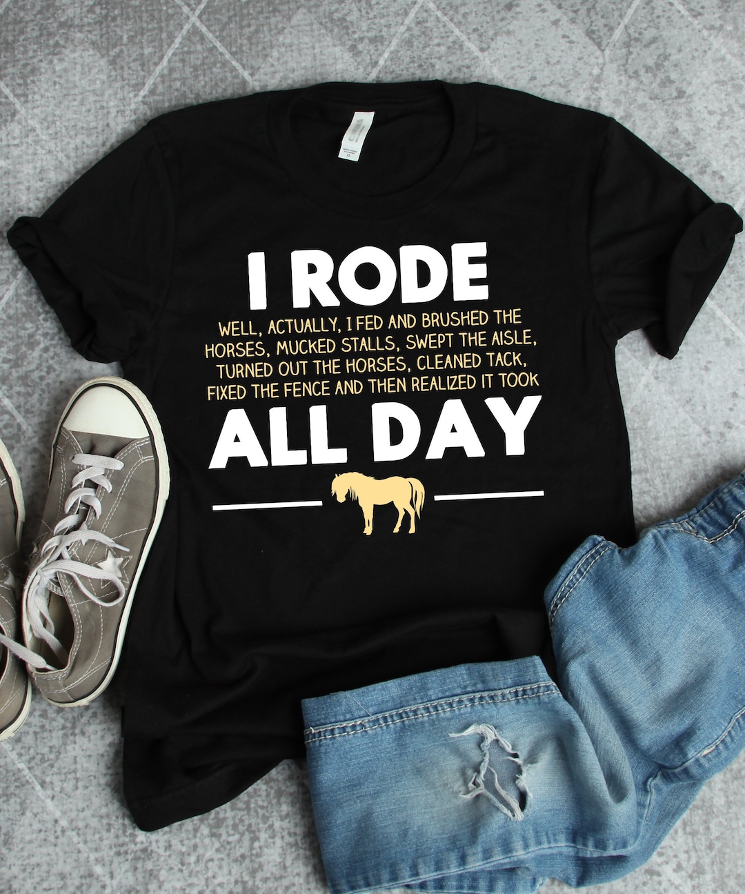 Rode My Horse All Day Shirt, Horse Shirts, Horseback Riding Shirt, Farm ...