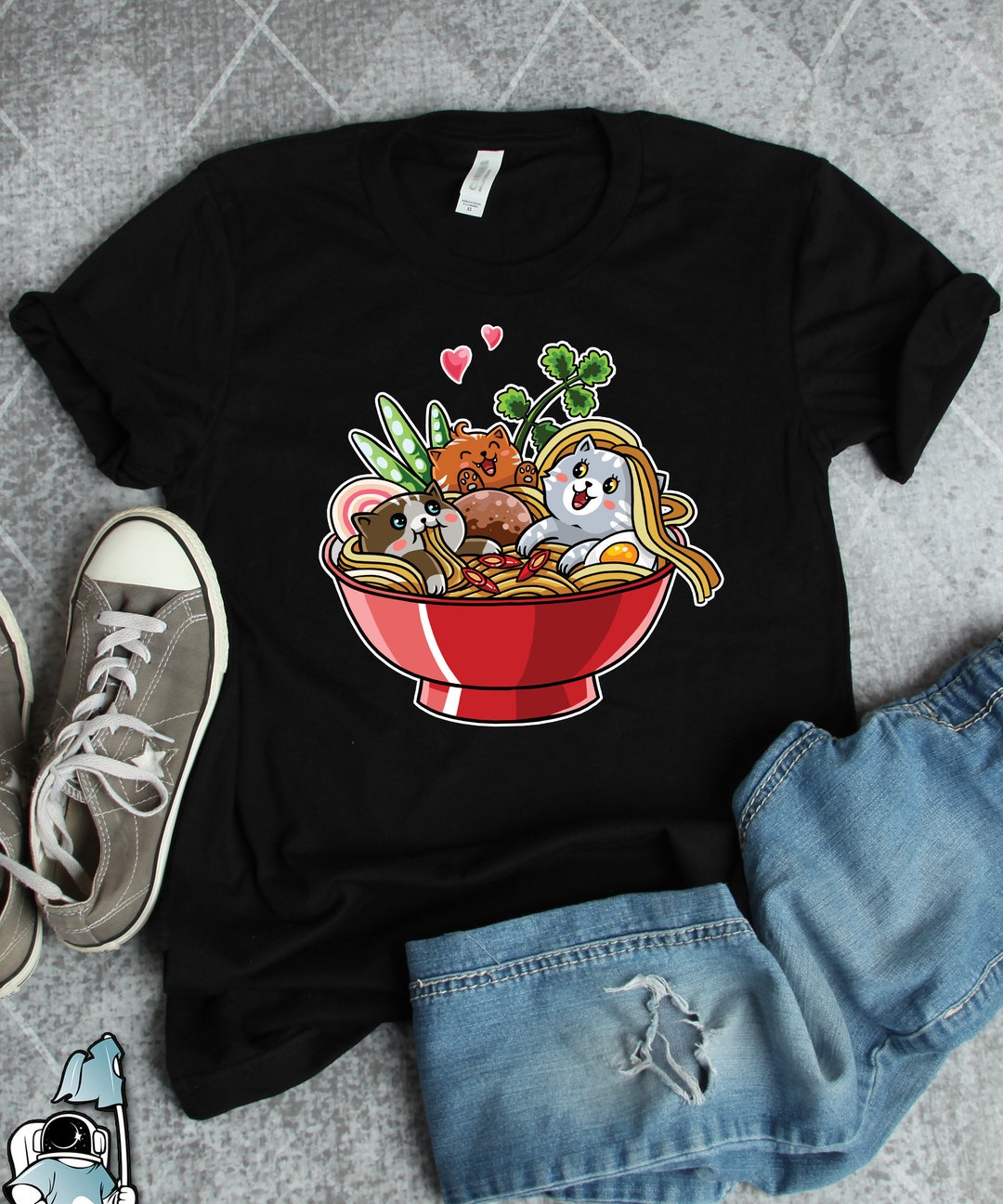 Ramen Cats Shirt, Ramen Noodles Shirt, Ramen Art, Cat Gifts, Kawaii ...