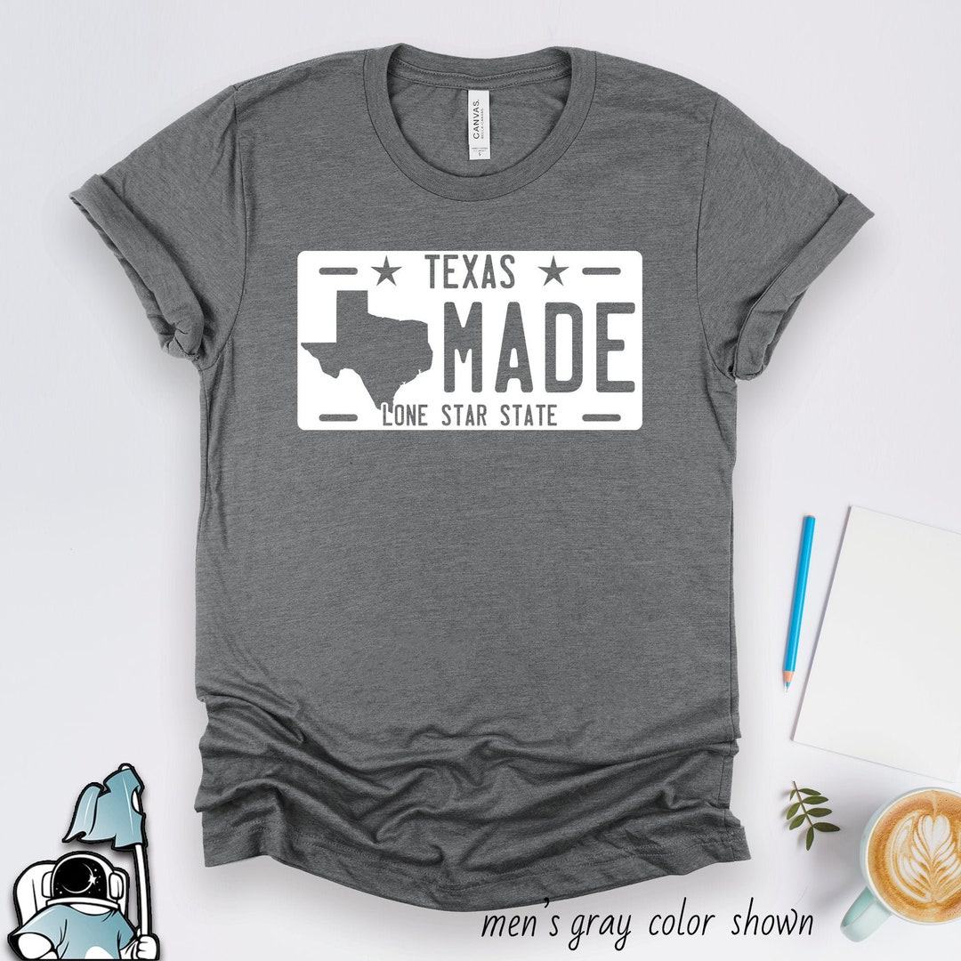 Texas Made License Plate Shirt American State TX Print Tshirt - Etsy