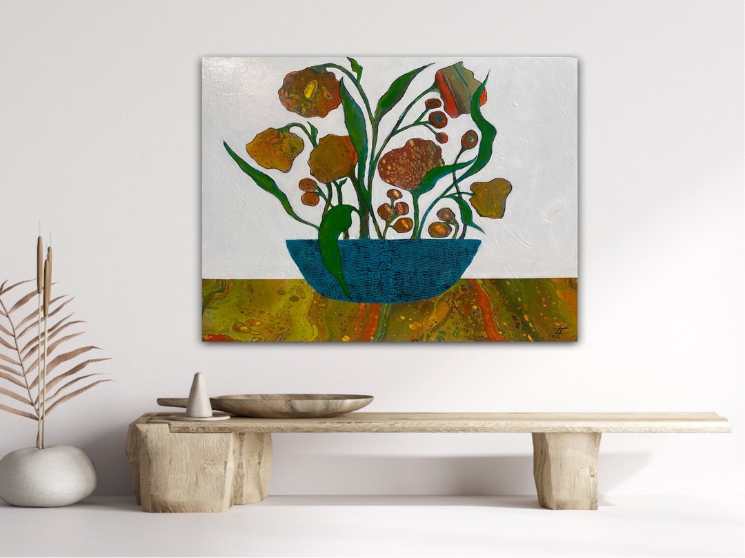 Original Mixed Multi Media Wall Art. Modern Painting on Canvas. Ready ...